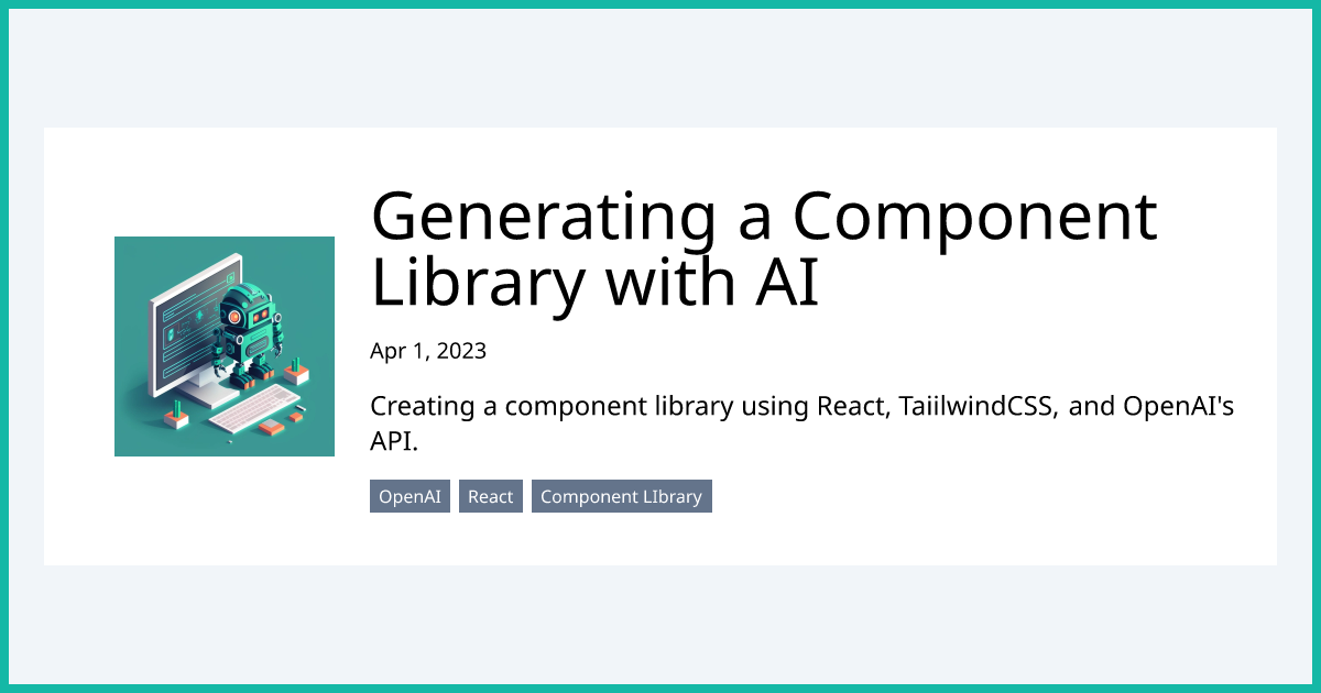 Generating a Component Library with AI | Kacey Cleveland Dev